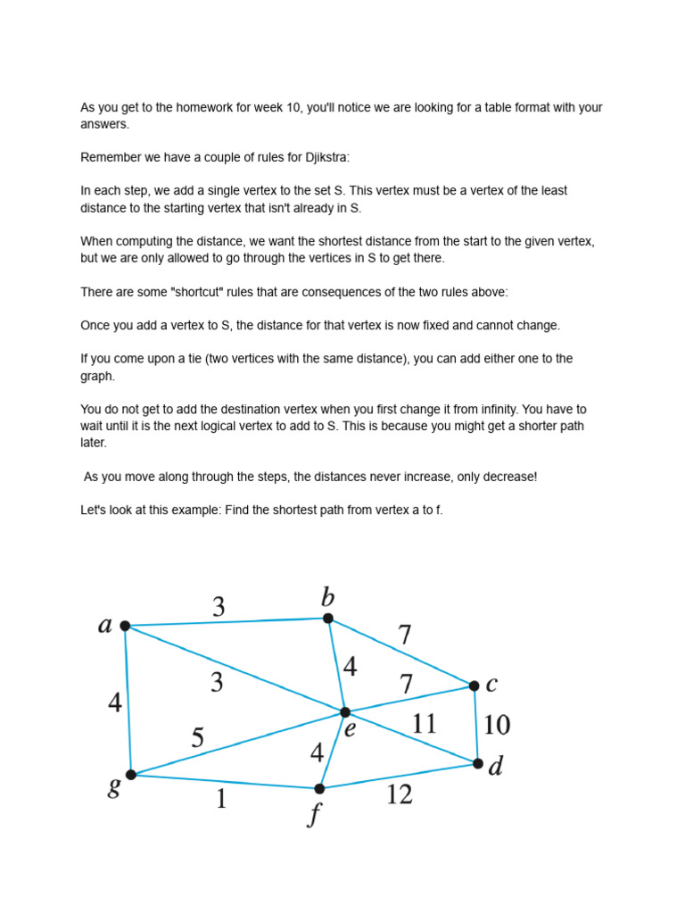 Dijkstra's Algorithm Example W22 | PDF | Vertex (Graph Theory) | Computer Programming