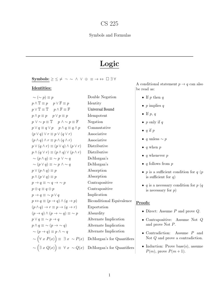 Symbols Formulae | PDF