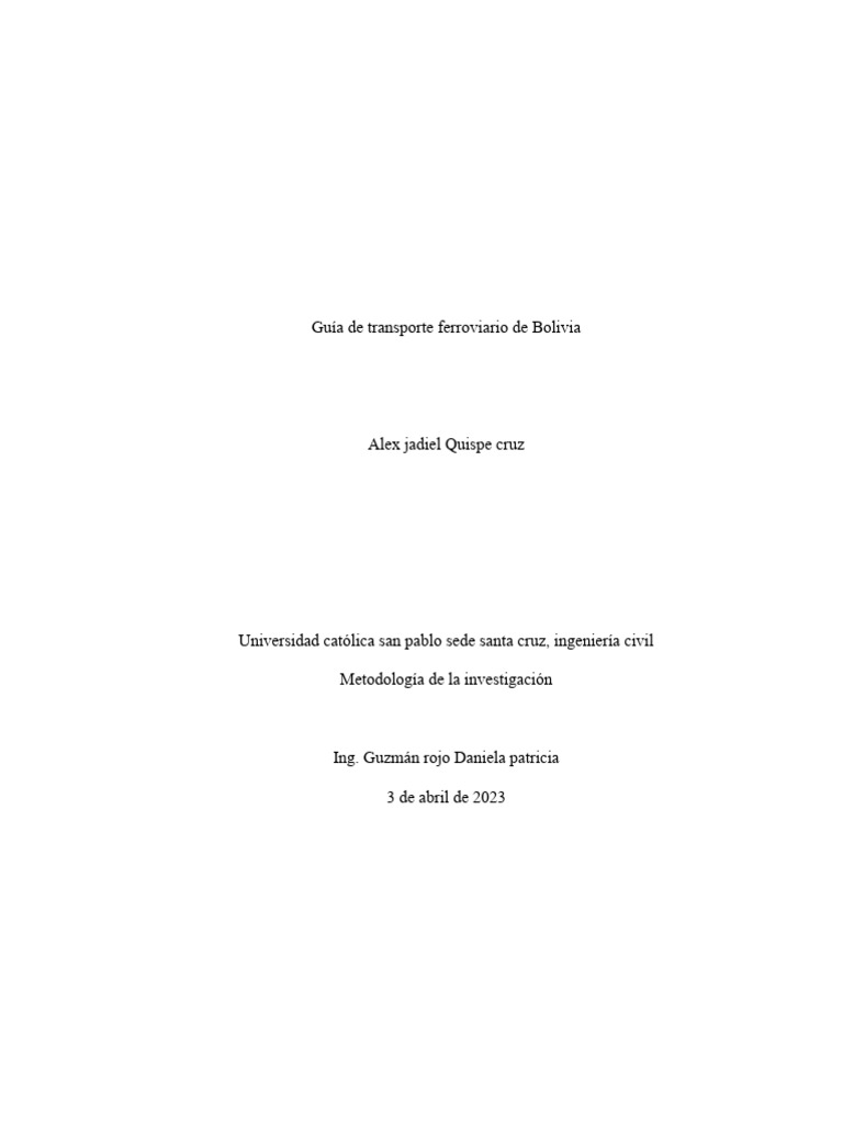 Investigacion Guia de TFB | PDF | Estación de tren | Transporte ferroviario