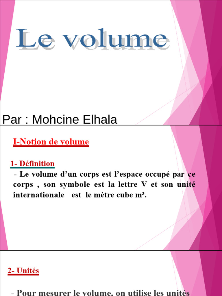 Comprendre et Mesurer le Volume | PDF