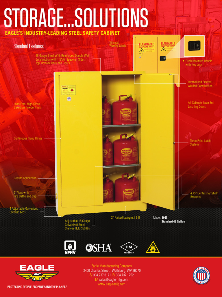 Eagle Safety Cabinet Flyer | Download Free PDF | Door | Building ...