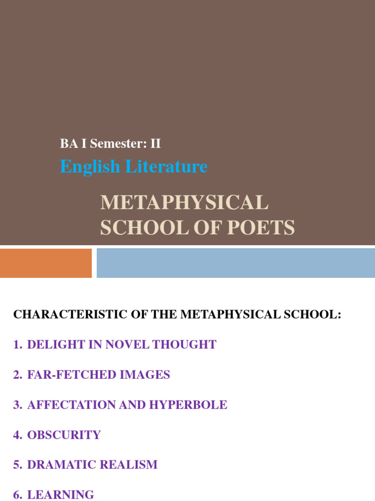 Metaphysical School of Poets | PDF | Poetry | Classics