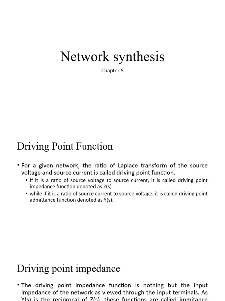 Network Synthesis | PDF