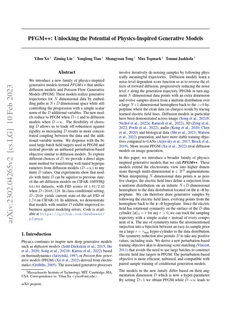 PFGM++ - Unlocking The Potential of Physics-Inspired Generative Models ...