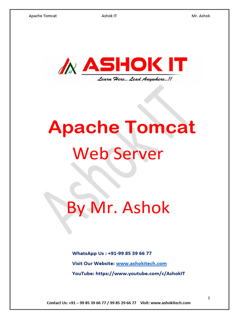 Apache Tomcat Server AshokIT | PDF
