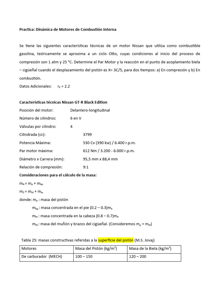 Ejercicio de Clase Practica 05 | PDF | Pistón | Ingeniería mecánica