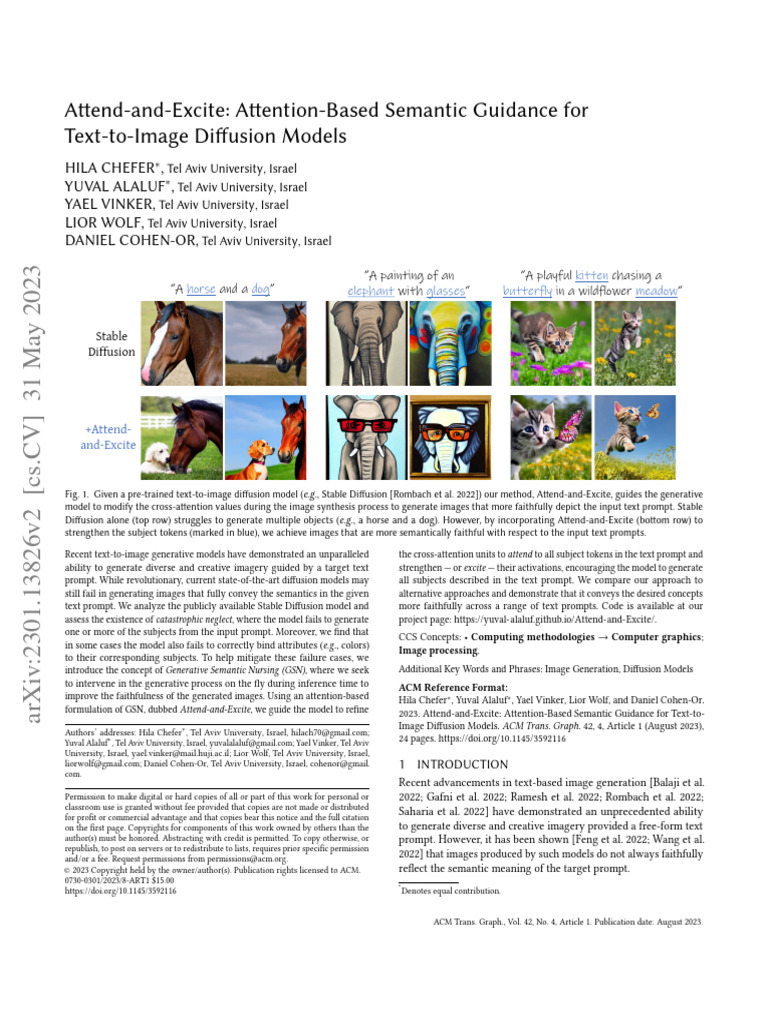 Attend-and-Excite - Attention-Based Semantic Guidance For Text-to-Image Diffusion Models | PDF ...