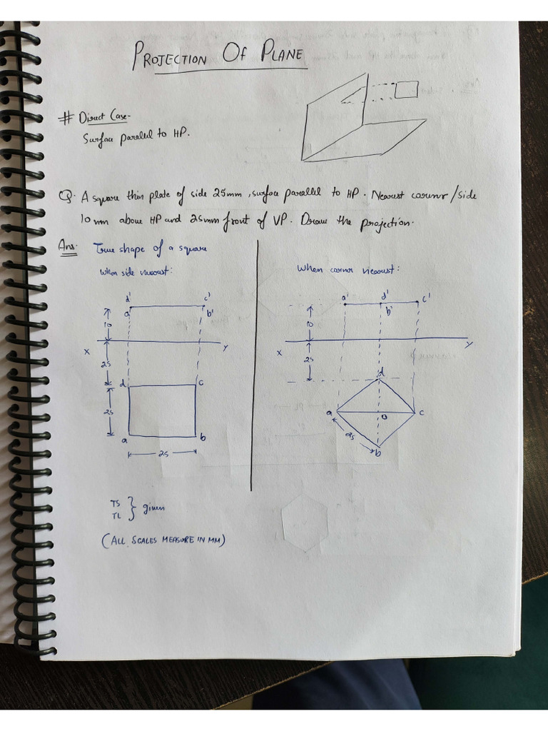 Projection of Planes, Engineering Drawing | PDF