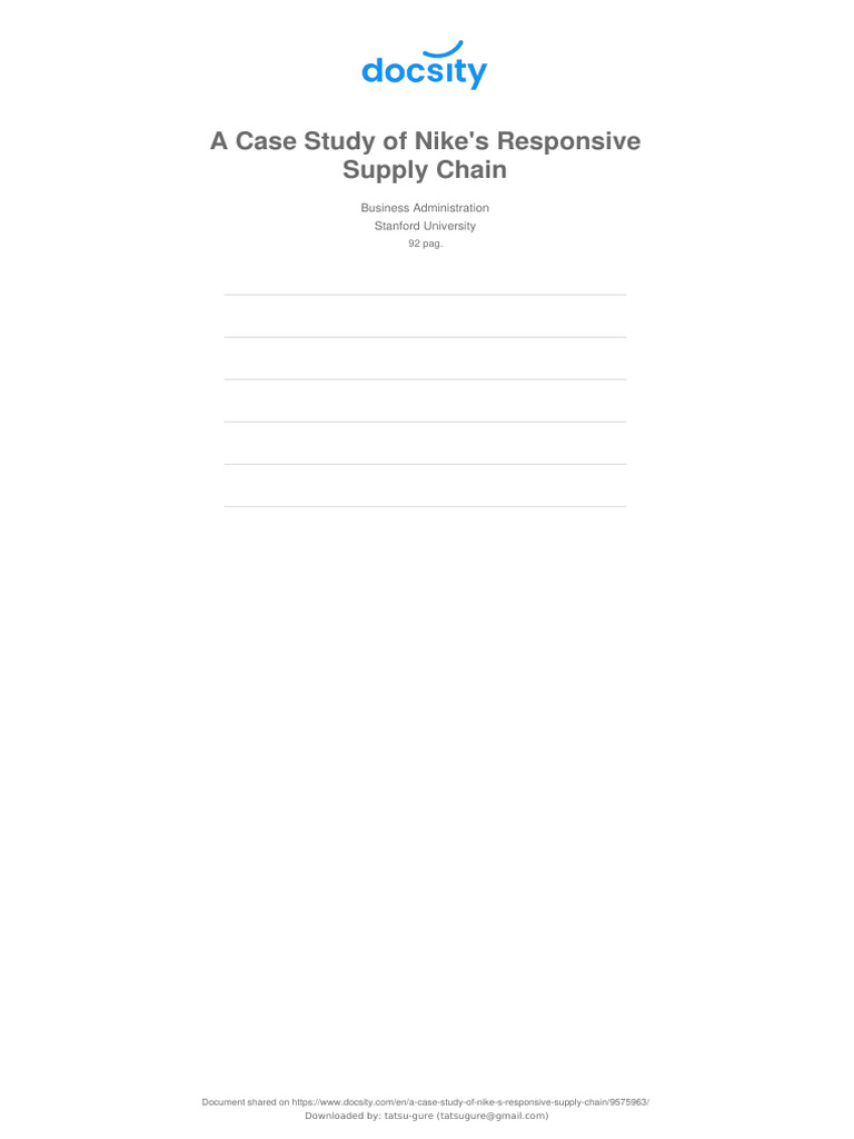 Docsity A Case Study of Nike S Responsive Supply Chain | PDF | Supply Chain | Supply Chain ...