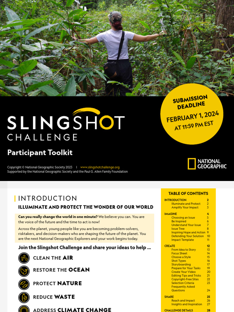 Nat Geo Slingshot 2024 Participant Toolkit FINAL | PDF | Voice Over