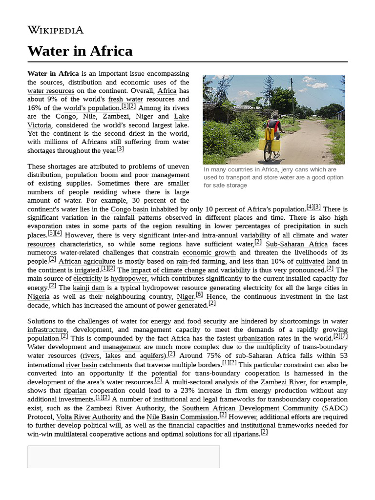 Africa's Water Scarcity | PDF