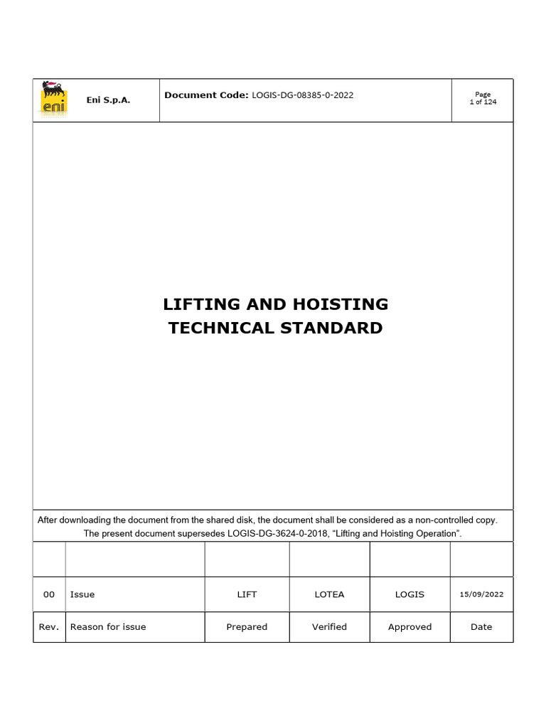 2.-Lifting and Hoisting Technical Standard | PDF | Crane (Machine) | Risk
