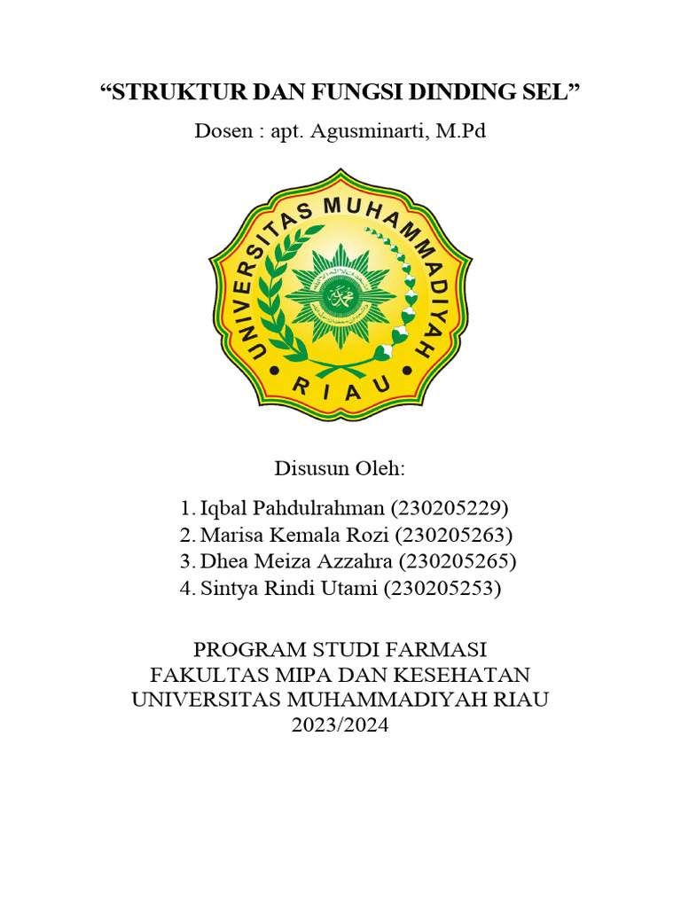 Makalah Struktur Dan Fungsi Dinding Sel | PDF