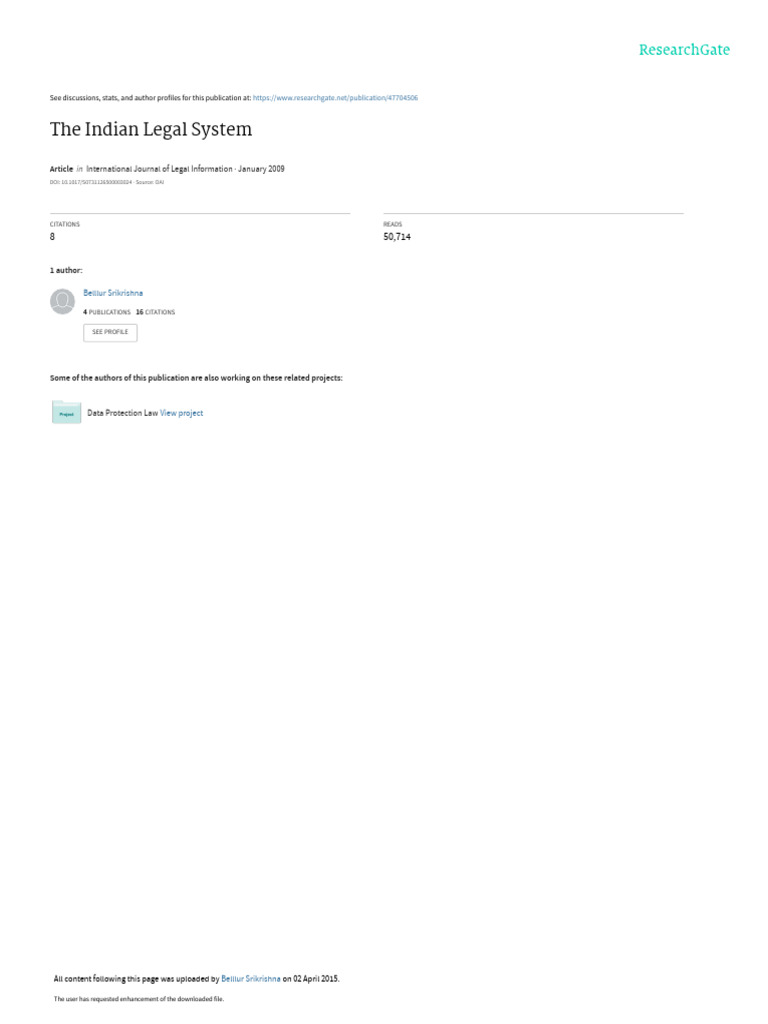 The Indian Legal System | PDF