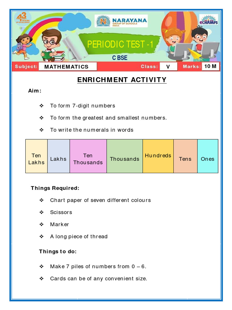 Mathematics Class 5 Enrichment Activity | PDF