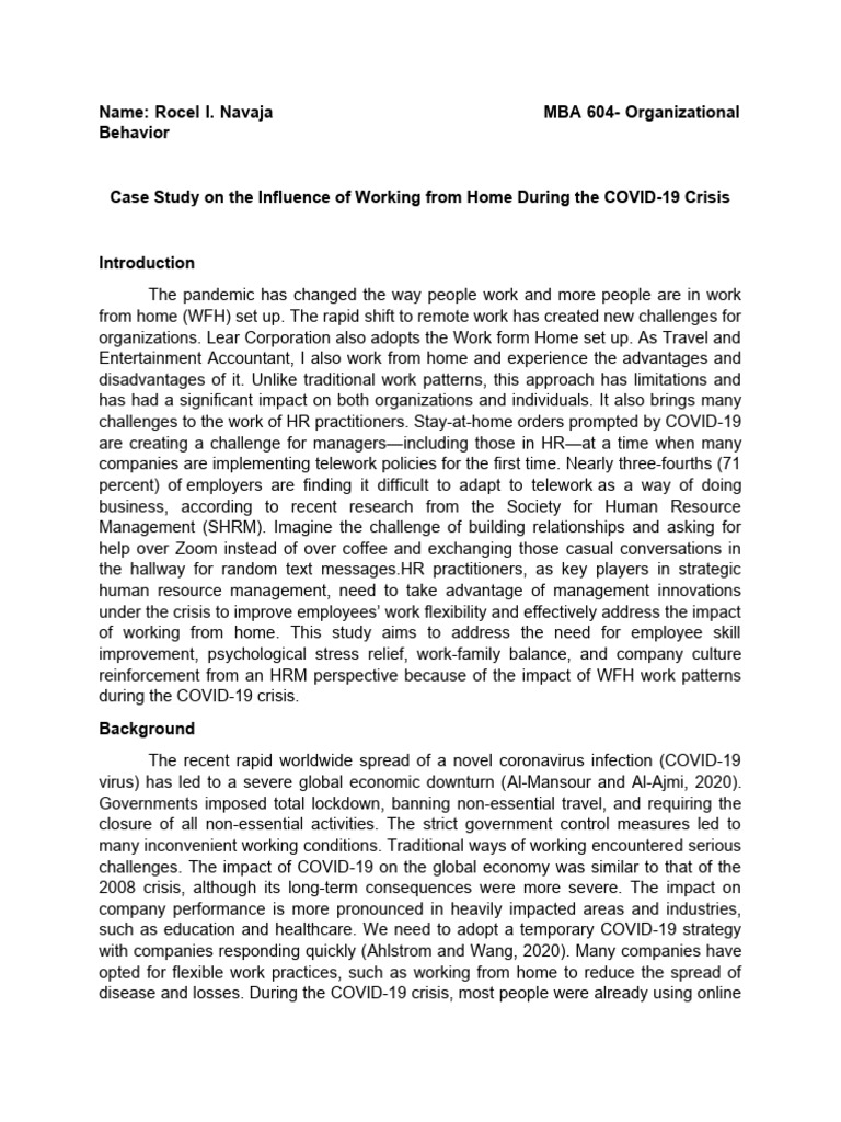 Case Study - Organizational Behavior - Final | PDF | Human Resource ...