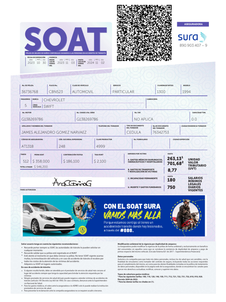 Consulta-Tu-Soat 30 10 2023 | PDF | Seguro de vehículo | Póliza de seguros