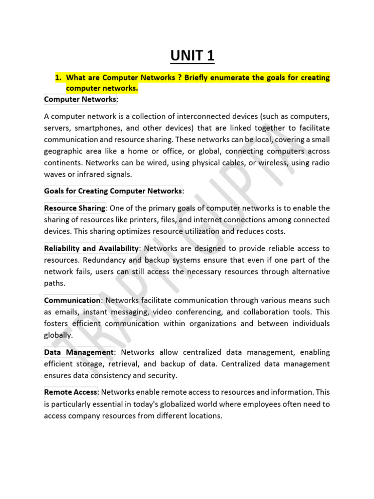 Unit 1 | Download Free PDF | Computer Network | Modulation
