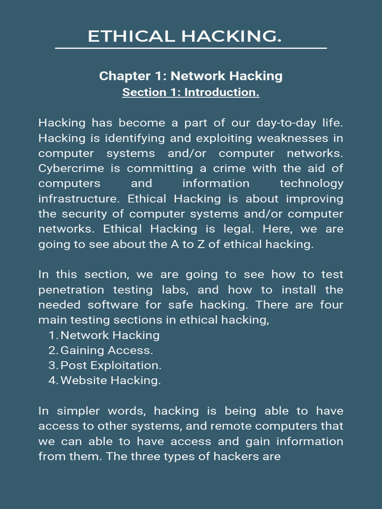 Ethical Hacking-1 | PDF | White Hat (Computer Security) | Security Hacker