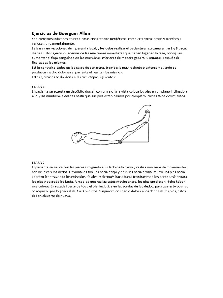 Ejercicios de Buerger Allen | PDF