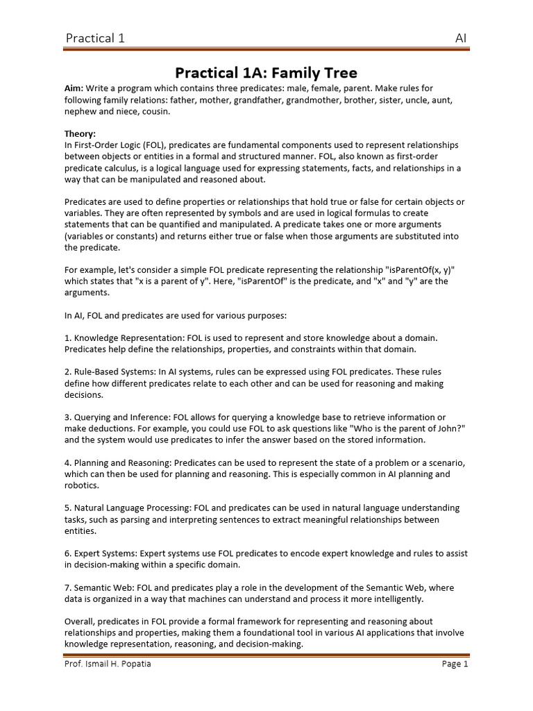 1 - Predicates | PDF | First Order Logic | Cognitive Science