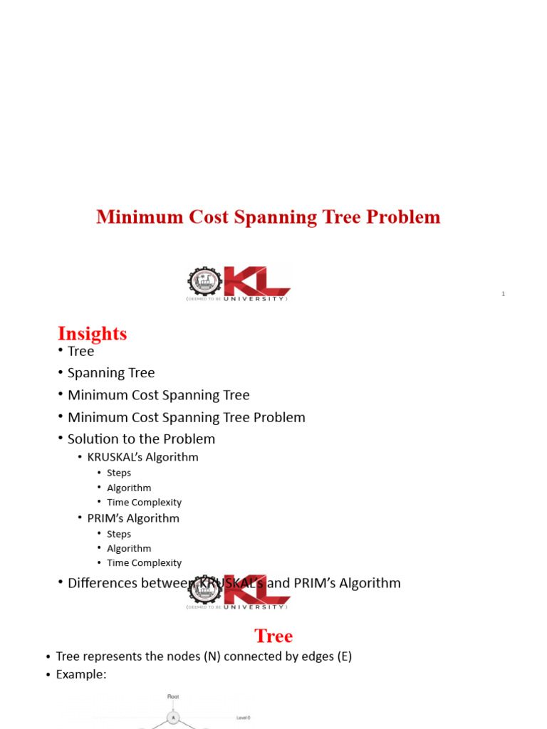 Minimum Cost Spanning Tree Problem | PDF | Graph Theory | Computational Problems