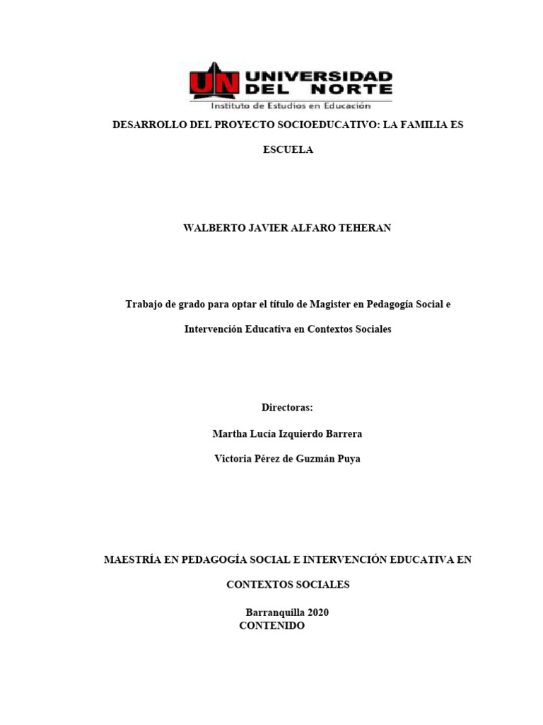 Proyecto LA FAMILIA ESCUELA | PDF | Familia | Aprendizaje