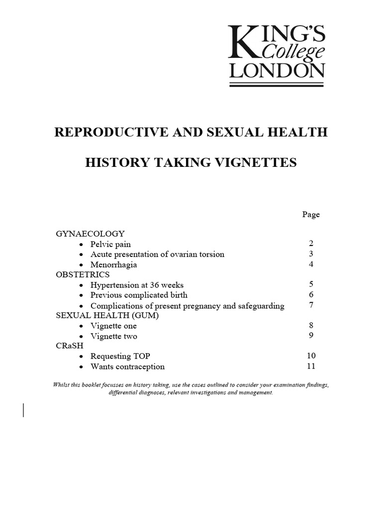 History Taking Vignettes | PDF | Pregnancy | Childbirth
