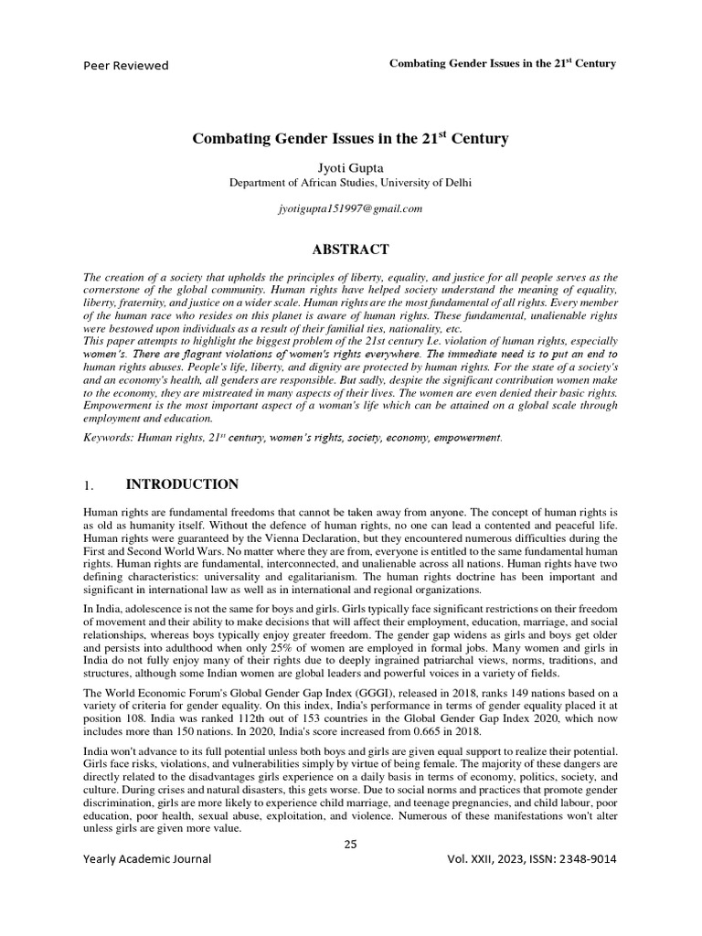 Combating Gender Issues in The 21st Century | PDF | Woman | Empowerment