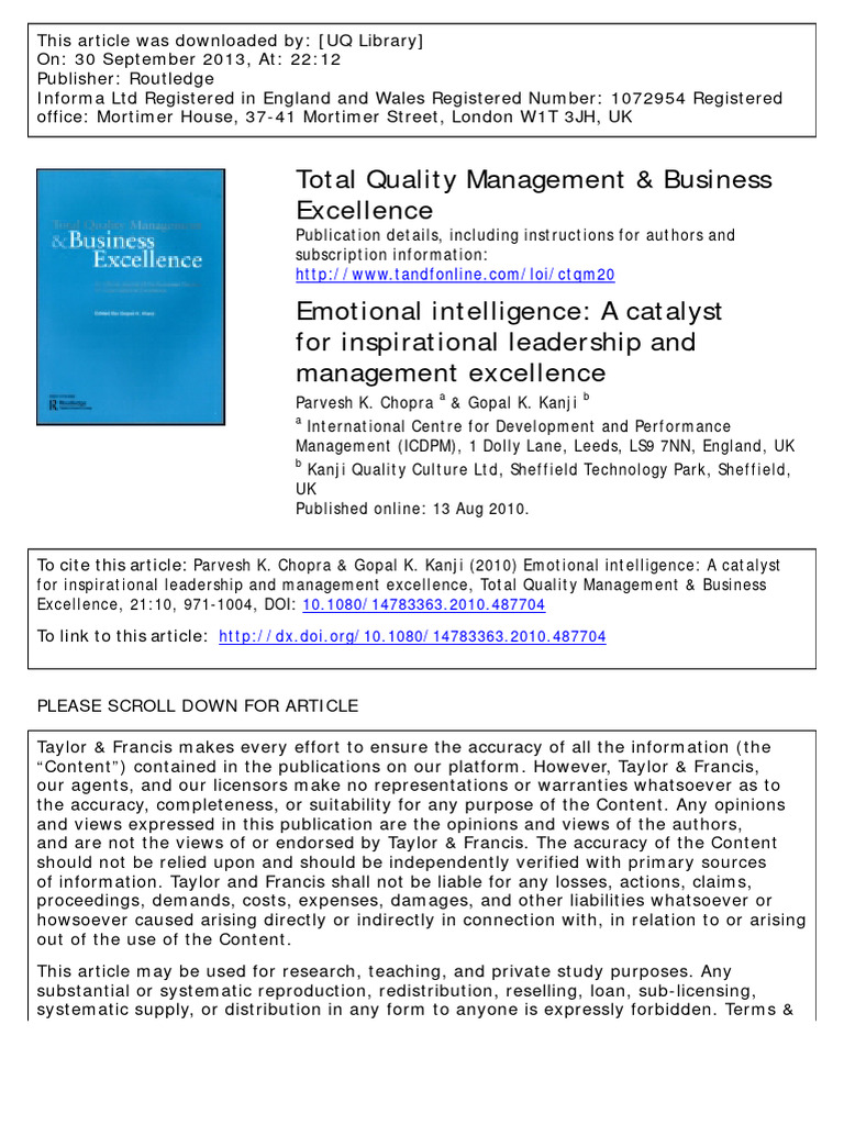 Emotional Intelligence - A Catalyst | PDF | Limbic System | Emotional Intelligence