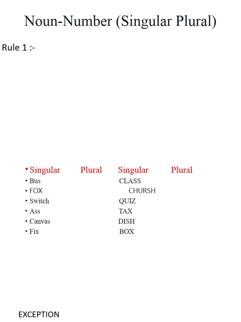 Noun Number: Singular and Plural Forms | PDF | Language Arts & Discipline