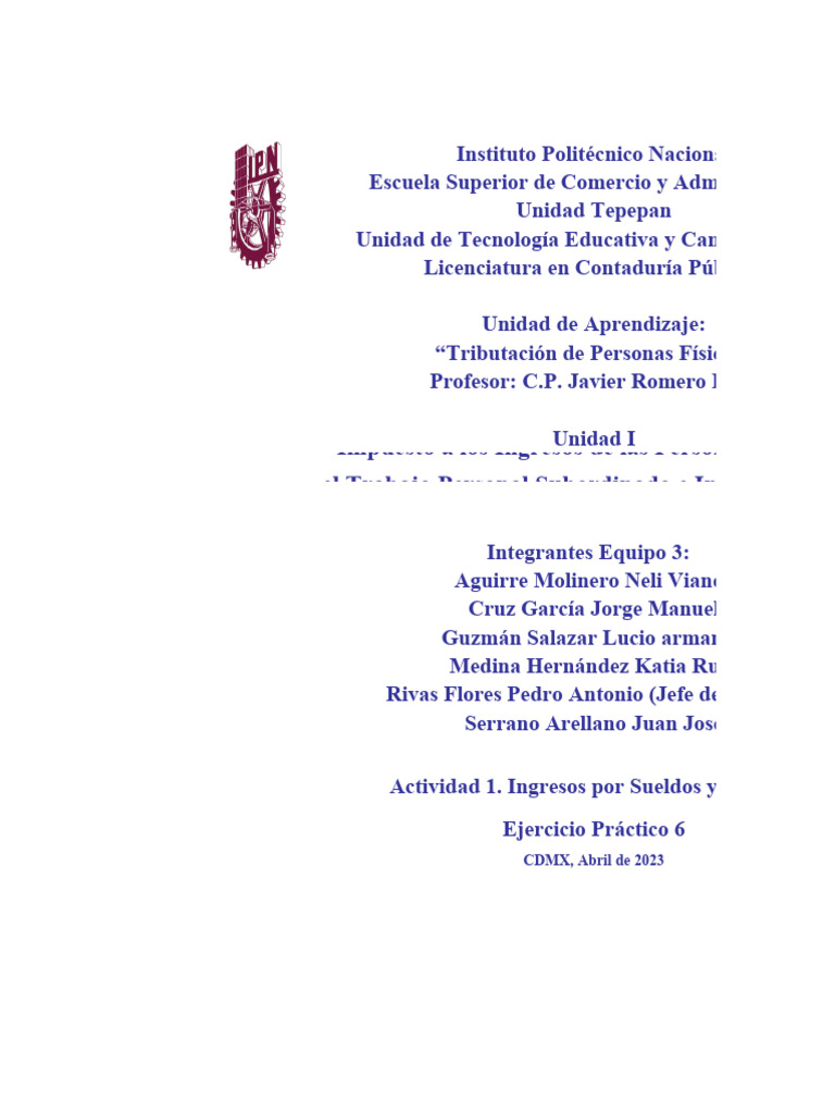 U2a6 - Ejercicopractico 6 Corregido | PDF | Impuesto sobre la renta | Impuestos