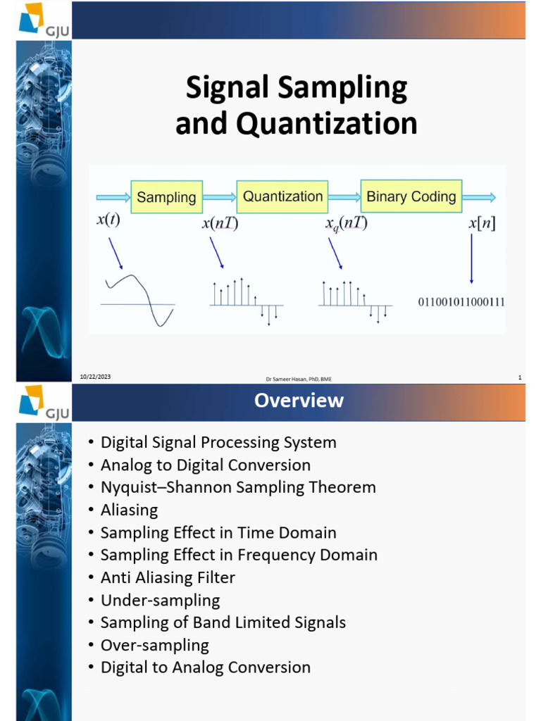 Signal Sampling And Quantization 1 Pdf Analog To Digital Converter Sampling Signal
