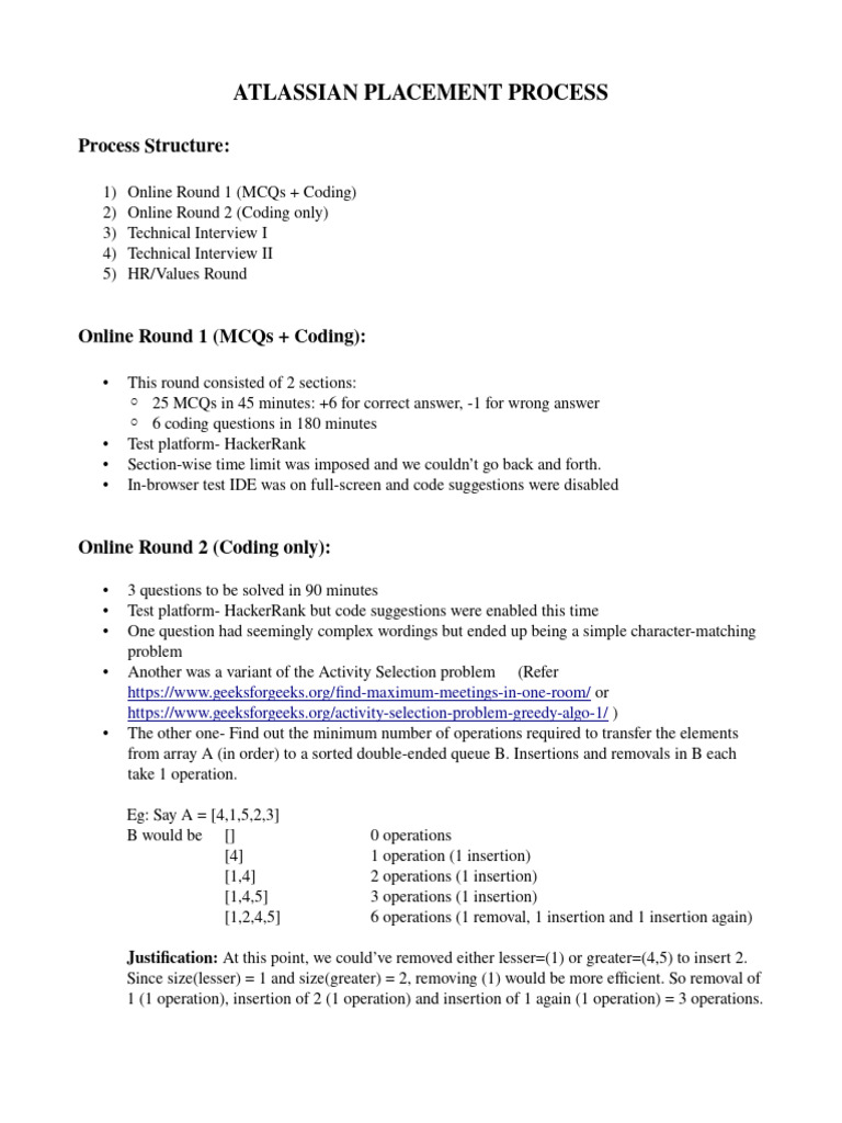 Atlassian Placement Feedback - Mukul Anand - CSE - 2020 POB | PDF | Computer Programming ...