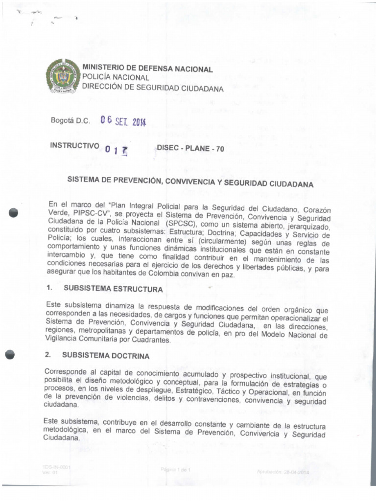 Instructivo 017 Sistema de PCSC | PDF