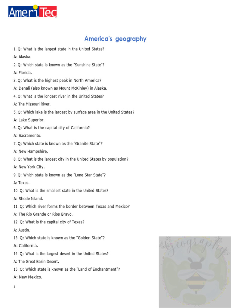 Geography Bee 2023 | PDF