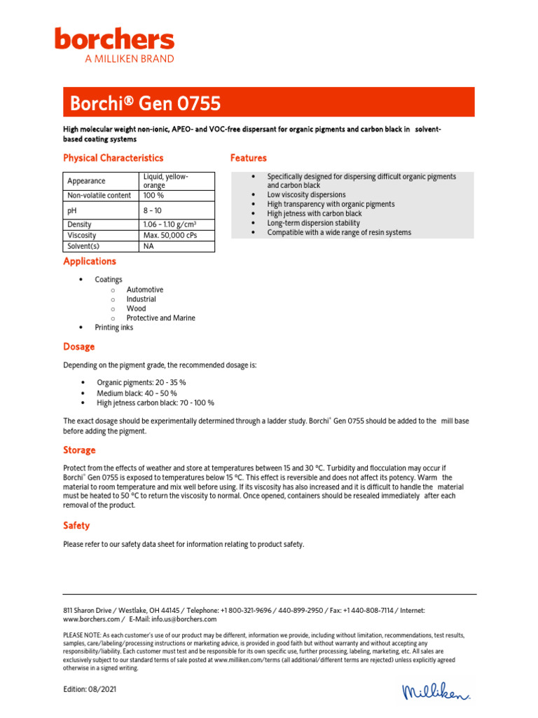 Borchi Gen 0755 TDS | PDF