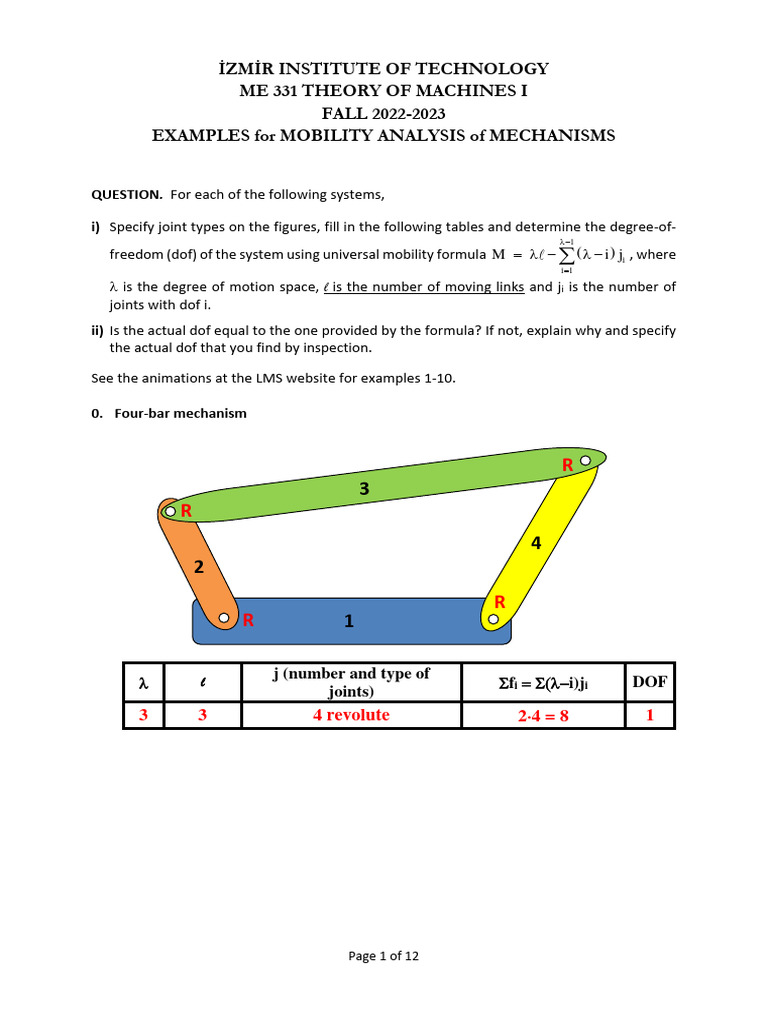 Dof Examples | PDF | Mechanical Engineering | Mechanics