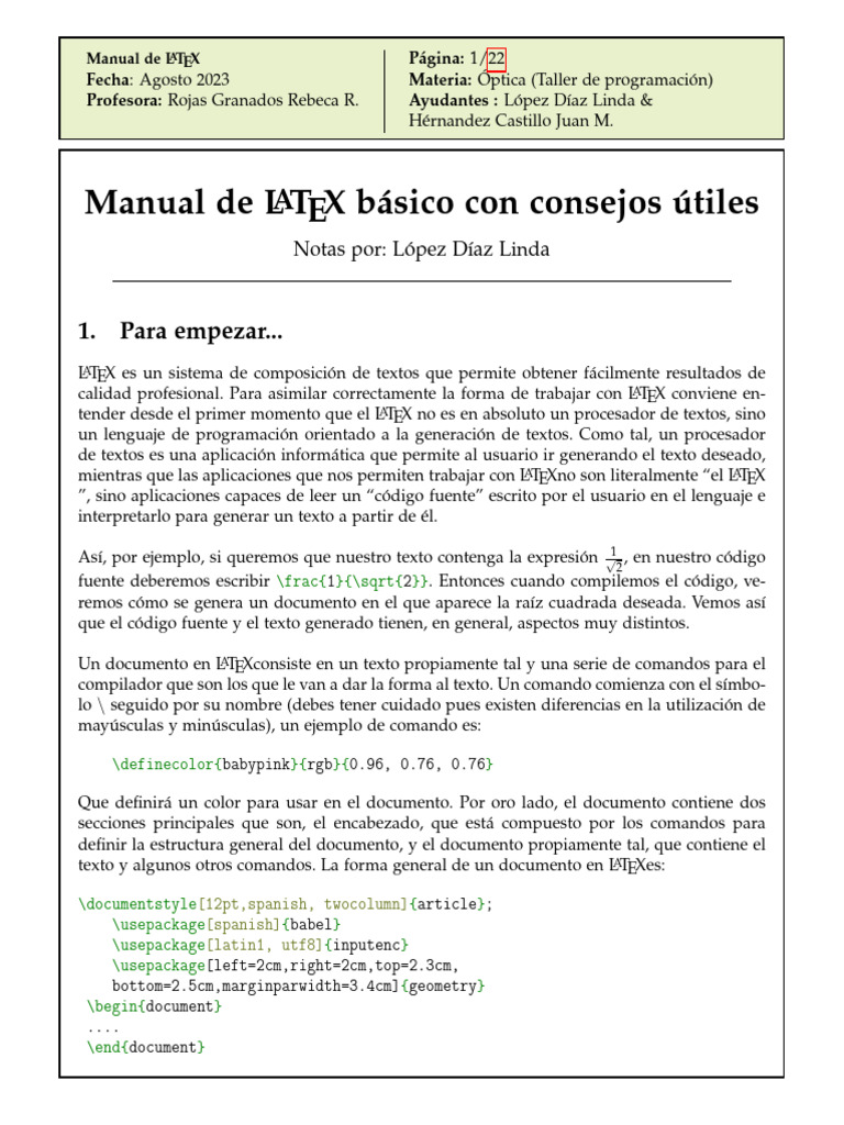 Manual Latex | PDF | Color | Lenguaje de programación
