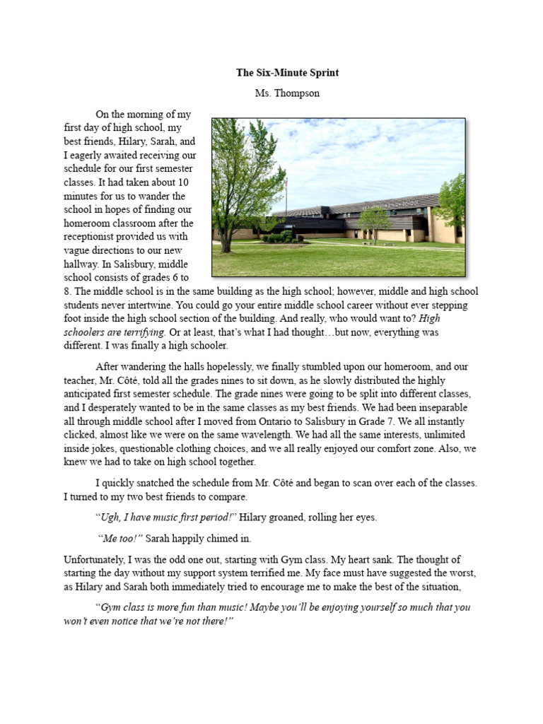 Ms Thompson Memoir - Example | PDF