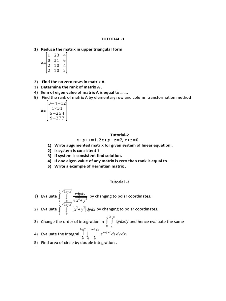 Ma31103 As01 | PDF | Matrix (Mathematics) | Eigenvalues And Eigenvectors