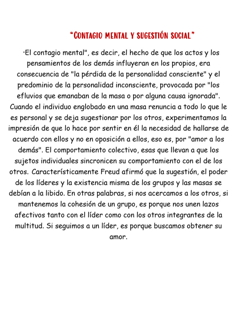 Contagio mental y sugestión social | PDF | Las emociones | Mente