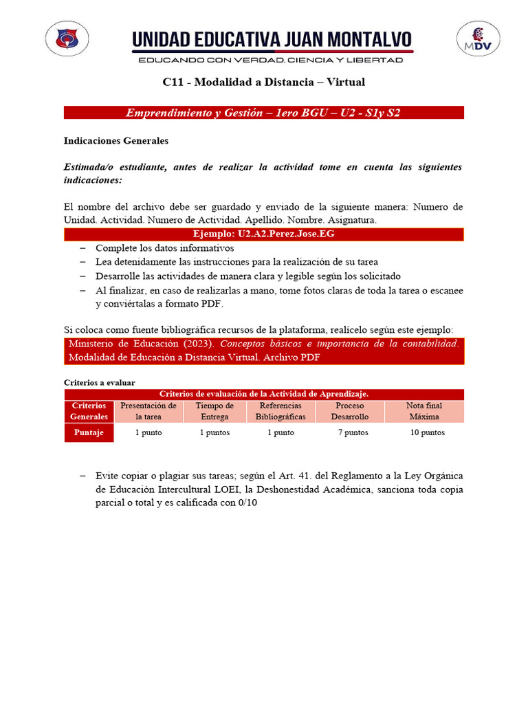 Actividad de Aprendizaje U2 - S1-S2. | PDF | Contabilidad