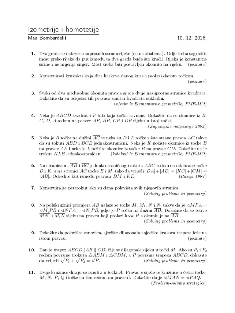 G Izometrije I Homotetija Mea | PDF