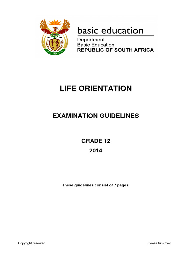 Life Orientation GR 12 Exam Guidelines 2014 Eng | PDF | Curriculum ...