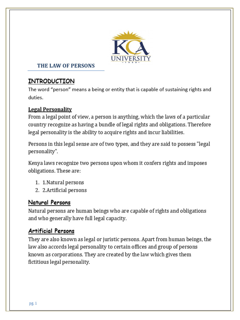 The Law of Persons | PDF | Corporations | Partnership