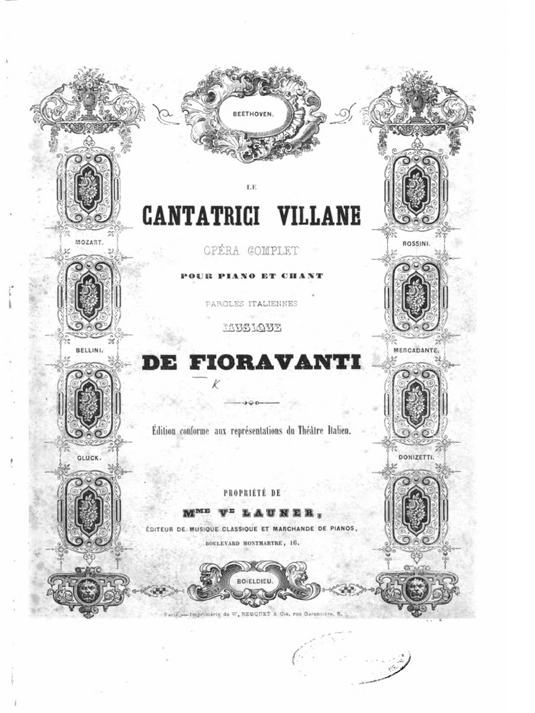 FIORAVANTI - Le Cantatrici Villane | PDF