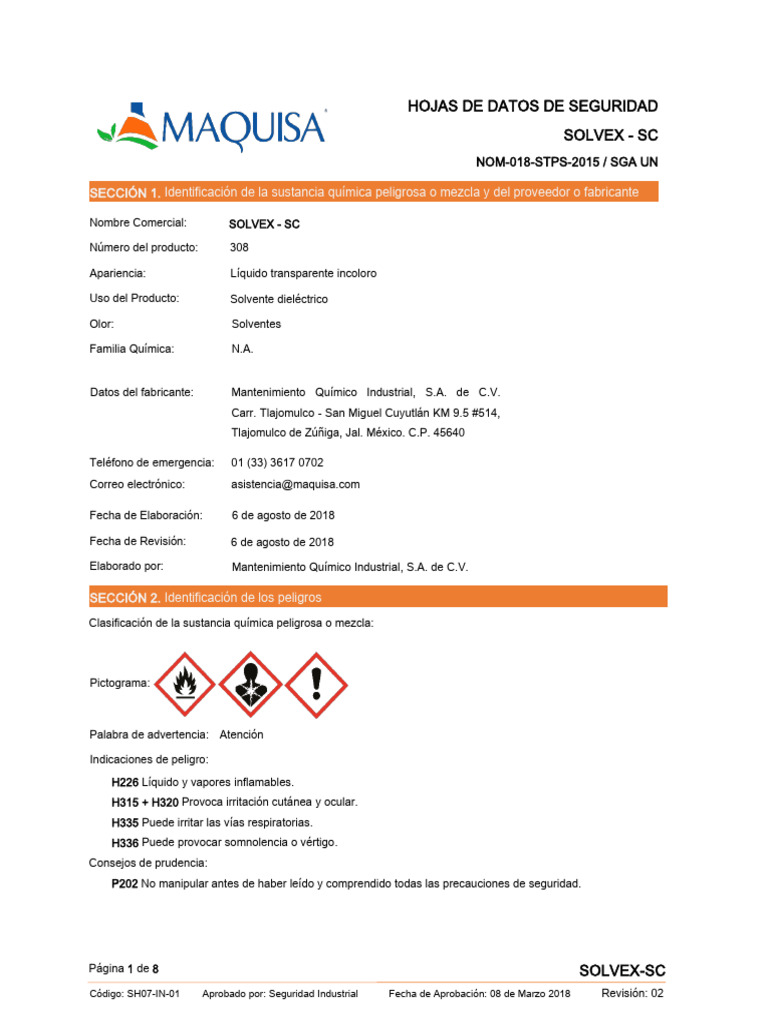 Solvex SC | PDF | Residuos | Agua