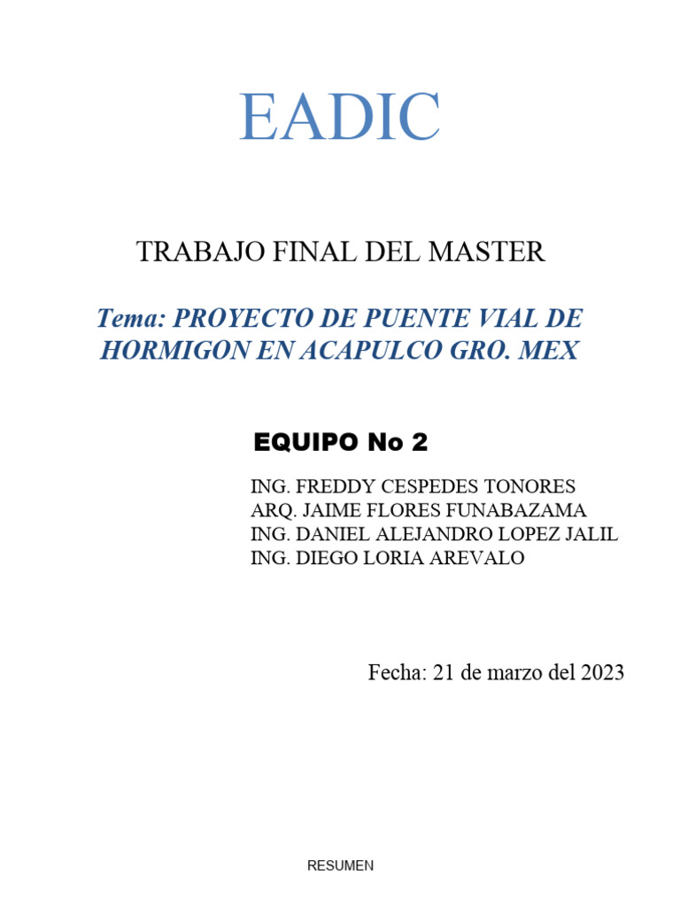 TFM Actualizado OK | PDF | Eje | Puente