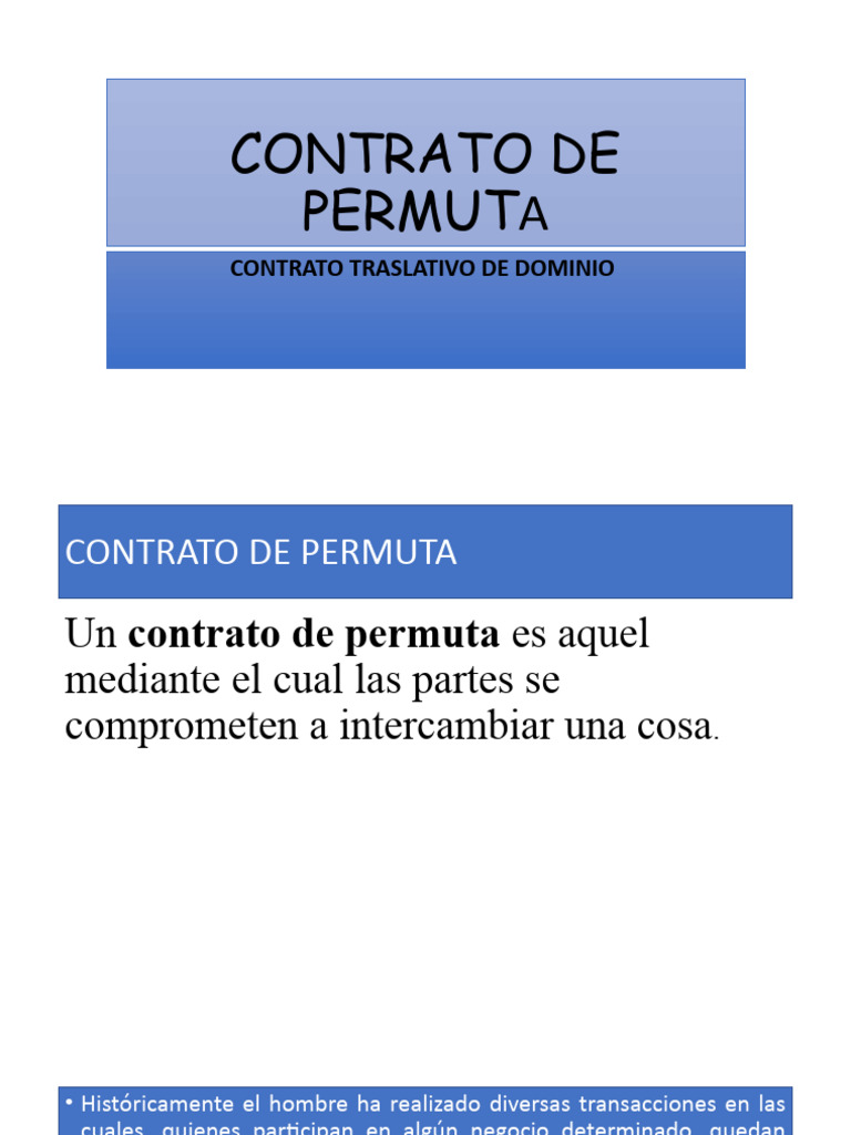 Contrato de Permuta según Código Civil | PDF | Derecho civil (sistema ...
